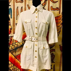 Max Rave | Tops | White Button Down Blouse Wgold Buttons Sz Large ...